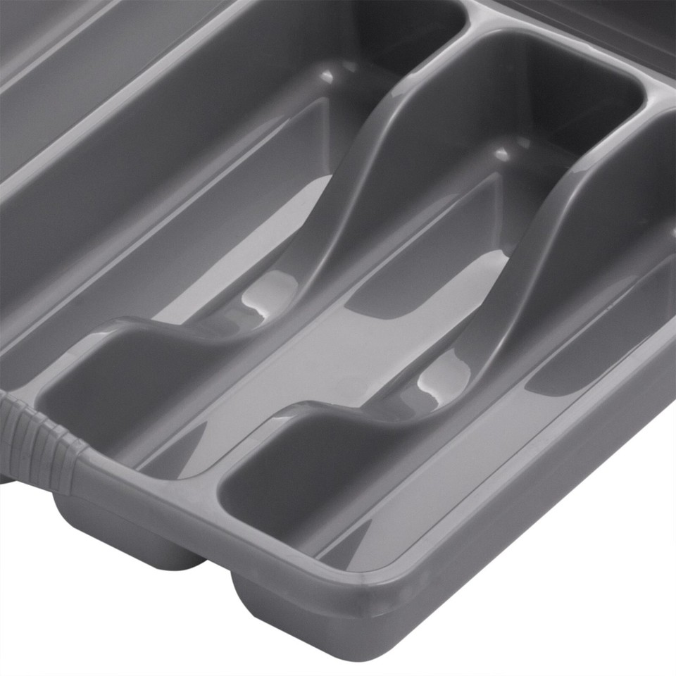 Cutlery Tray Drawer 5 Section Plastic Small Kitchen Insert Spoon Fork ...