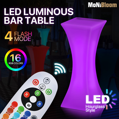 43" H LED Light Up Pub Bar Table Club 16 Colors Changing Table w/Remote ...