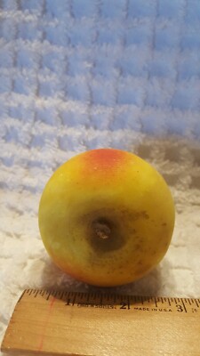 VINTAGE ALABASTER APPLE WITH WOOD STEM | eBay