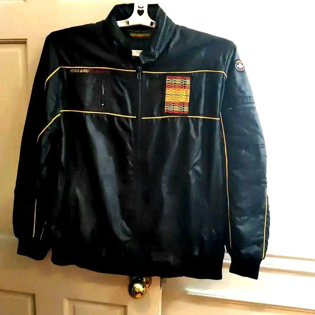Porsche 70s Vintage Racing Jacket Style Auto Black XL… - Gem