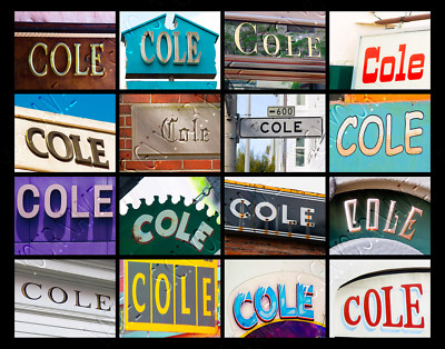 COLE Name Poster featuring photos of actual signs | eBay