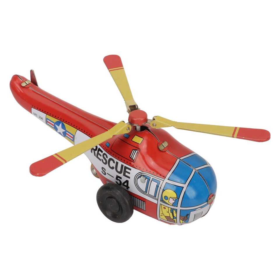 Helicopter Clockwork Toy Metal Iron Vintage Winding Clockwork Plane Toy ...