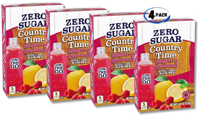 Country Time On-the-Go Zero Sugar Raspberry Lemonade Drink(4 BOXES - 24 ...