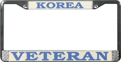 Korea Veteran Raised Letters Chrome License Plate Frame | eBay