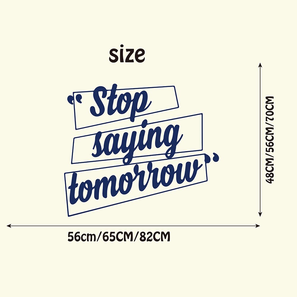 Stop Saying Tomorrow Quote Wall Sticker Office Gym Fitness ...