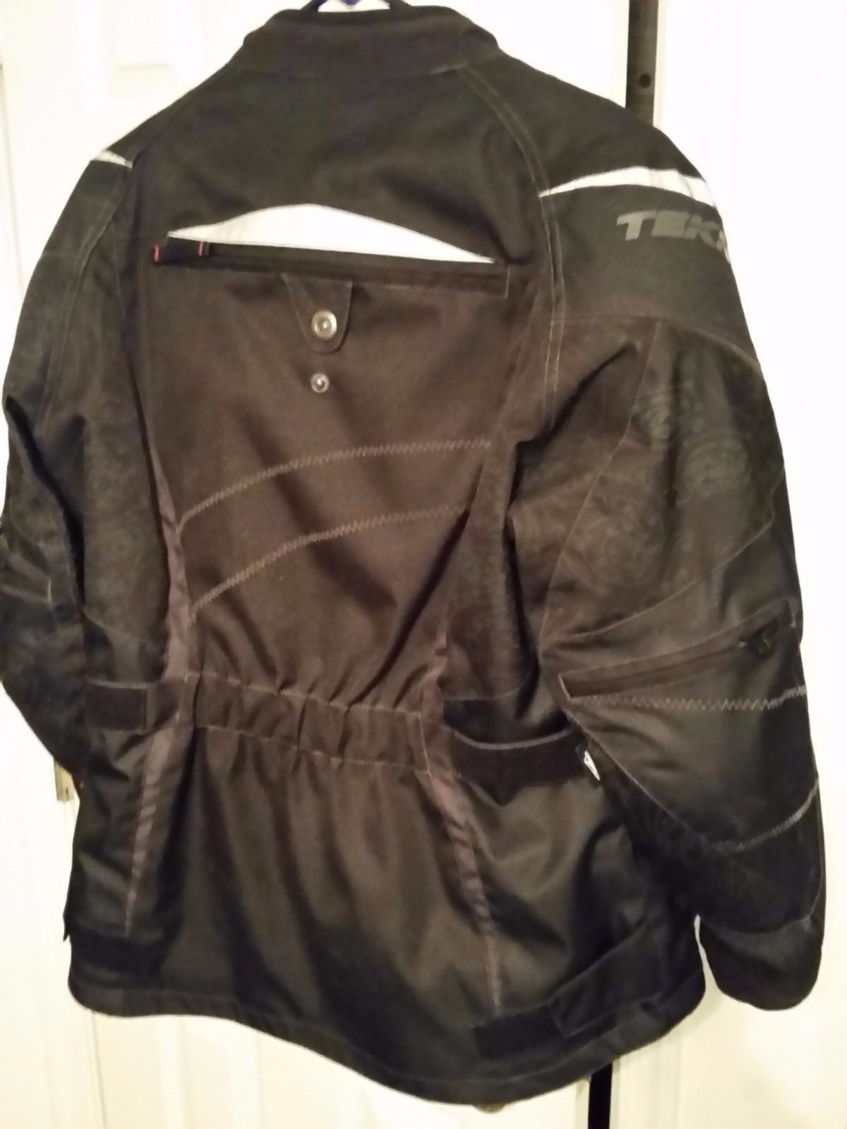 Women's Teknic Sevilla Motorcycle Jacket Size 8 Black/Charcoal | eBay