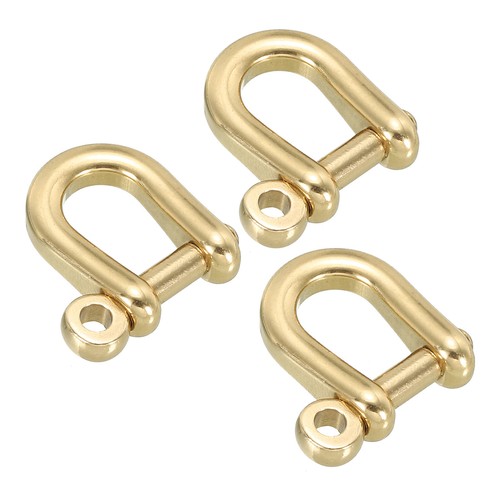 D-Ring Shackle, 3Pcs 6mm Inside Width Solid Brass U Shape Small ...