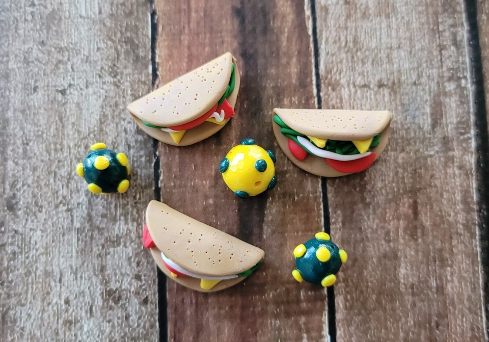 Tacos Polymer Clay Taco Beads Jewelry Key Chains Earrings Cinco De Mayo ...