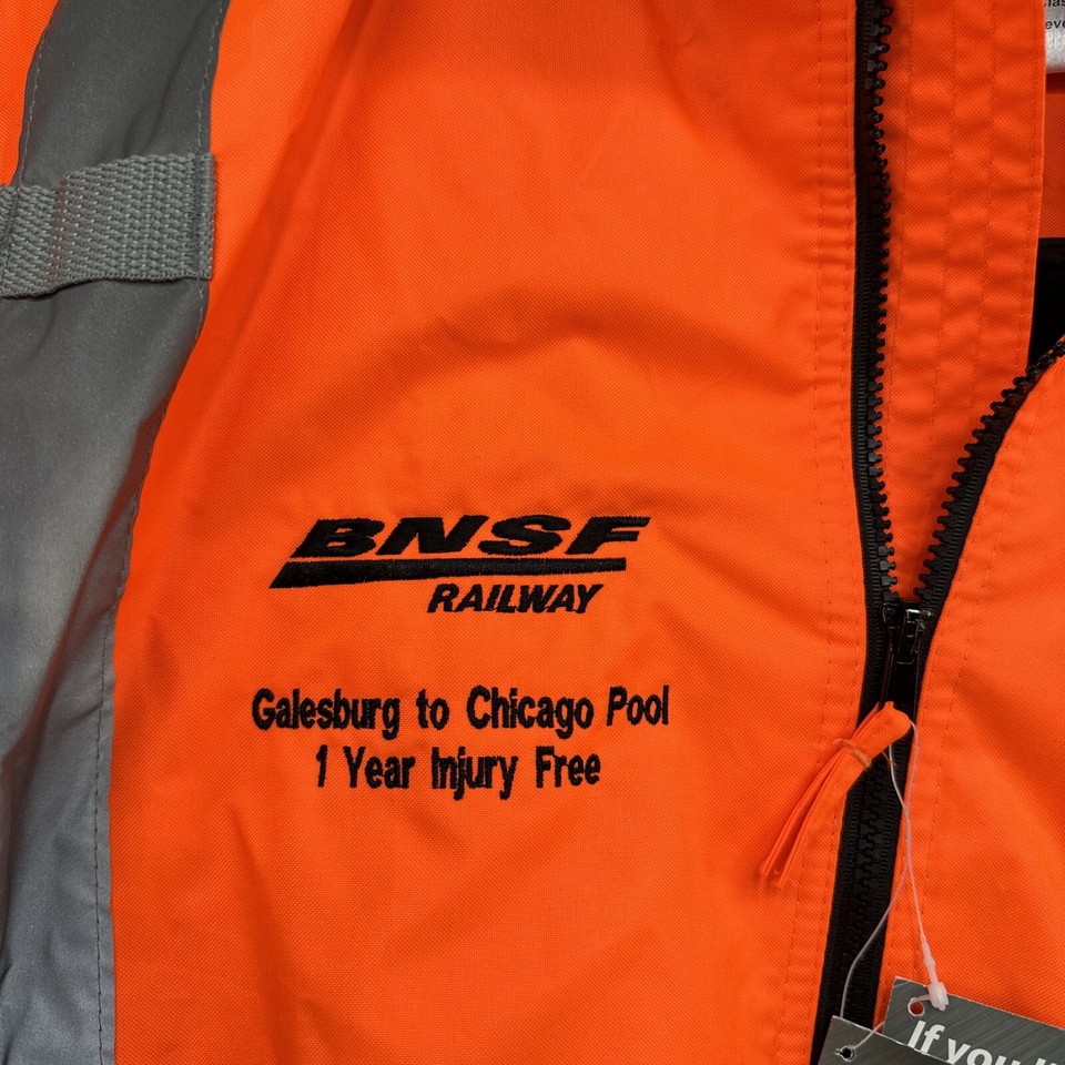 Mens BNSF Railway Chicago M-Safe HI-VIS Transformer Bomber Style Jacket ...
