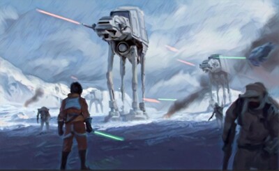 Classic Sports Prints - Star Wars - Luke ATAT - Huge - Ready2Hang ...