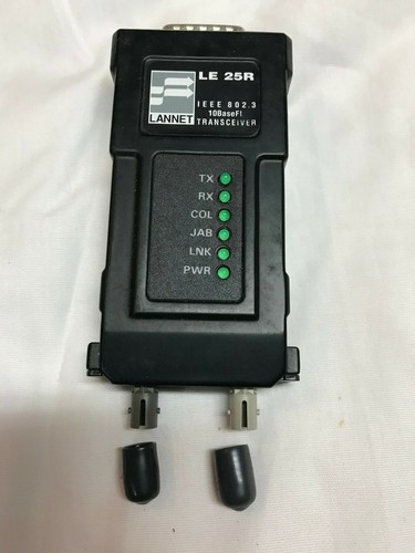 Lannet LE25R 10Base-FL to AUI Fiber Optic Ethernet Transceiver | eBay