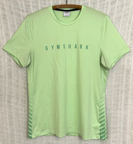 Gymshark Men's Large Light Green Short Sleeve Spellout Logo Fitness T ...