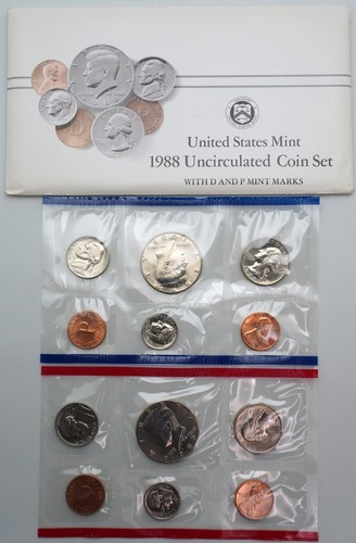 1988 - P&D Uncirculated US Mint Coin Set in OGP | eBay