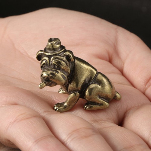 Tabletop Figurine Brass dog Animal Statue Small Sculpture Home Decor ...