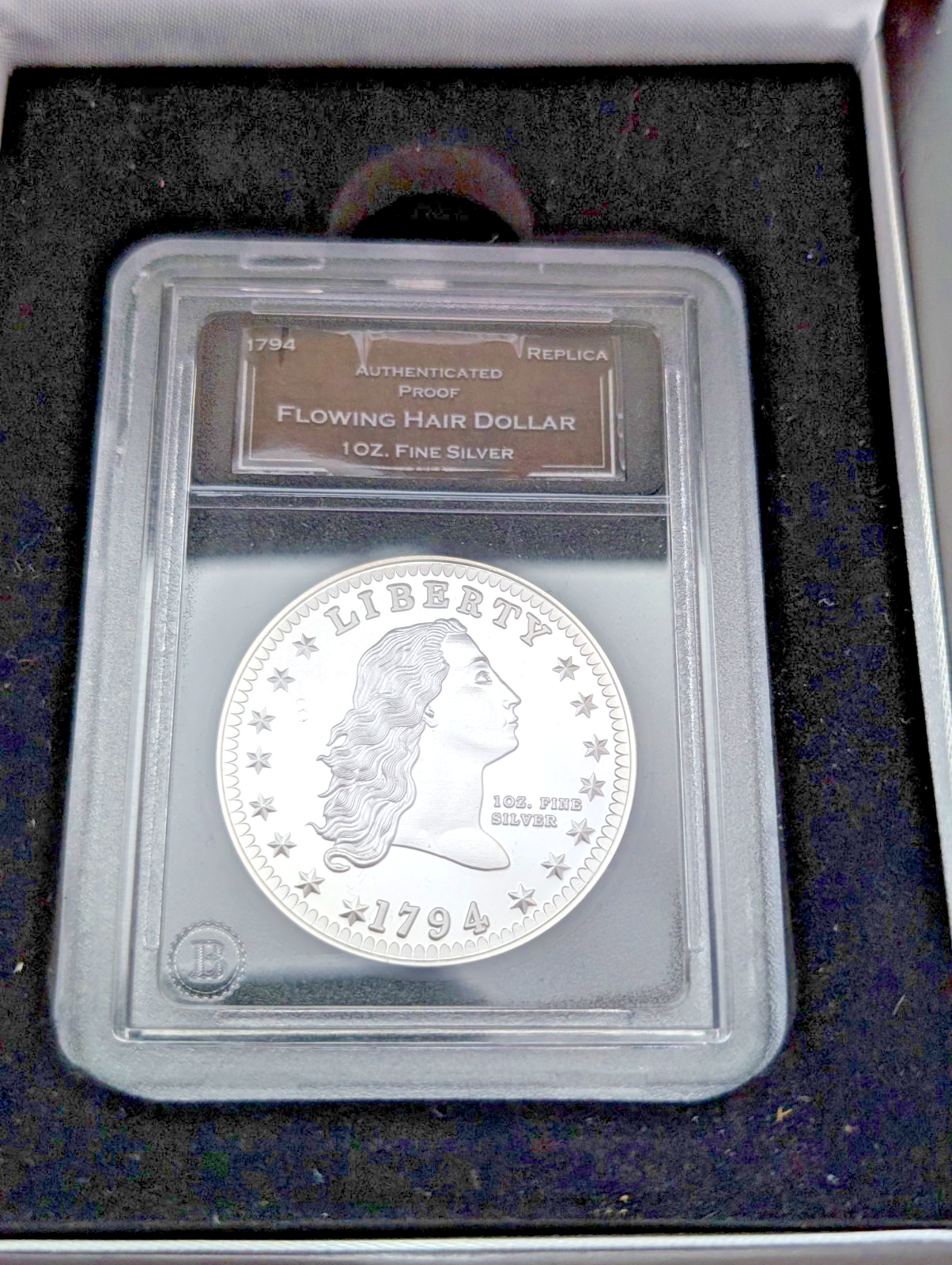 1794 Flowing Hair $1 Dollar 1 Oz. 99.9% Silver Proof Bullion Coin ~Free ...
