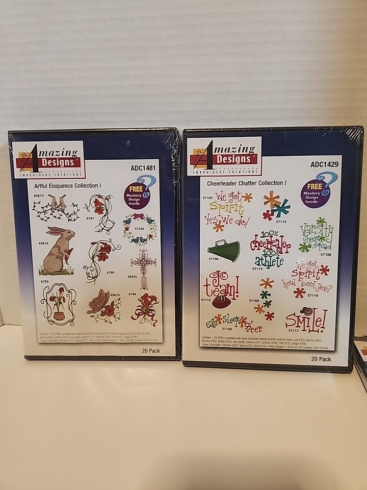 Amazing Designs Embroidery Solutions CD’s Lot of 21 New/Sealed Various ...