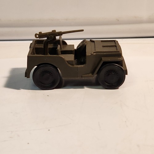 Vintage ELDON Plastic WW2 US Jeep w/MG & US Marine Standing Firing ...