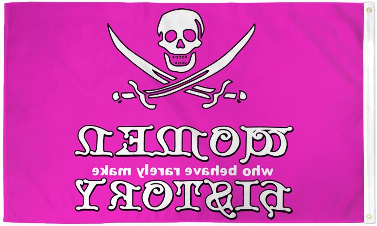 "WOMEN IN HISTORY PIRATE" flag 3x5 ft polyester banner sign skeleton ...