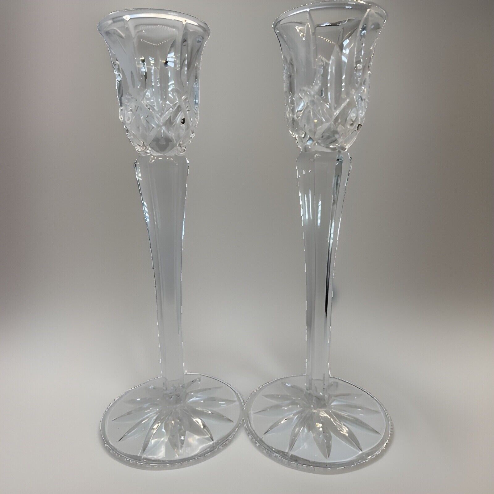 Gorham 1831 Lady Ann Lead Crystal Candlesticks Pair 8" Full Lead ...