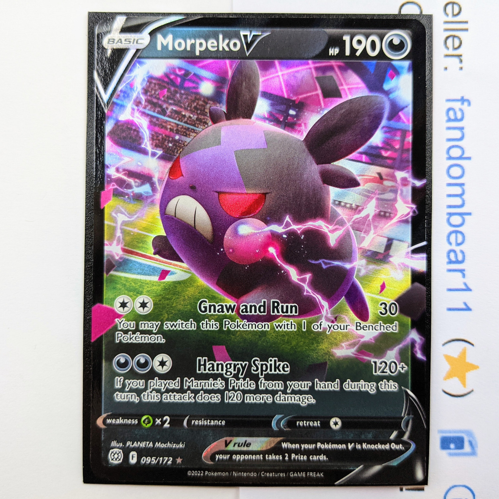 Morpeko V HANGRY MODE ULTRA RARE card 95/172 Brilliant Stars 2022 ...