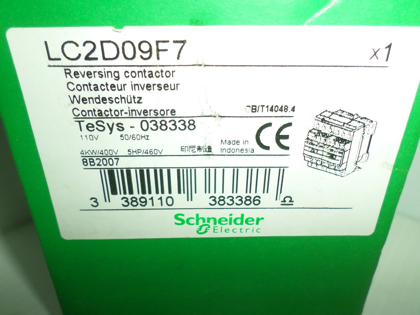 ⭐NEW IN BOX⭐ Schneider Electric LC2D09F7 Reversing Contactor ⭐Shipped ...