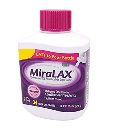 MiraLAX Laxative Powder Constipation Relief for Gentle (34 doses, 1 ct ...