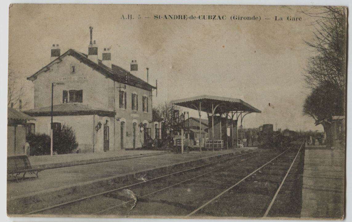 1910 era St Andre de Cubzac France Railroad Station Depot Postcard | eBay