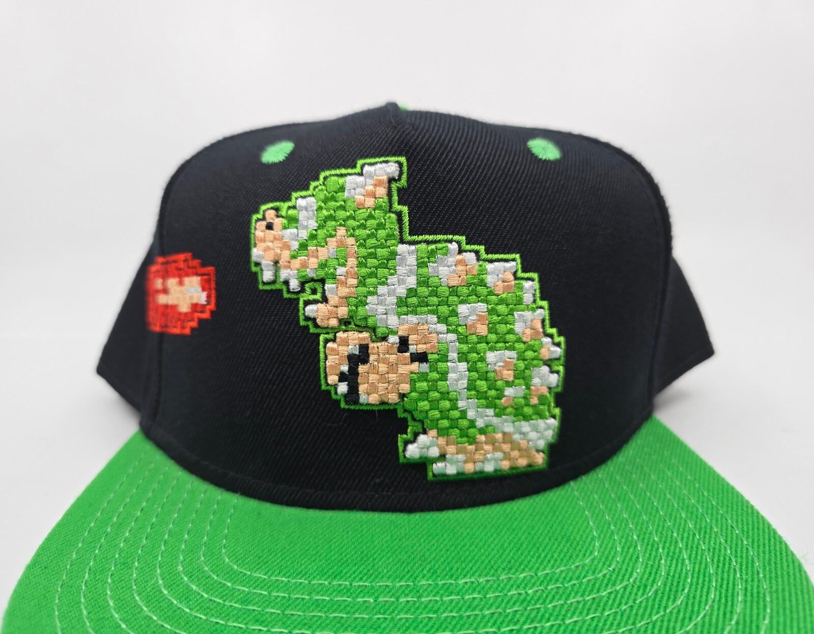 NWT Nintendo Super Mario Bros Bowser 8-Bit Pixel Green/Black Snapback ...