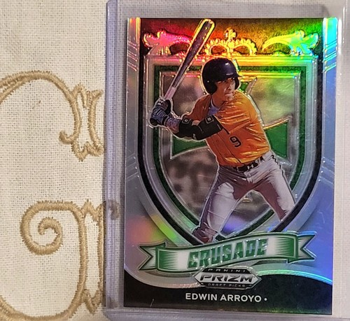 Edwin Arroyo, Cincinnati Reds, 2021 Prizm Draft Crusade Silver Prizm #C ...