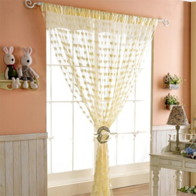 String Panel Heart Pattern Tassel String Door Curtain Window Curtains ...
