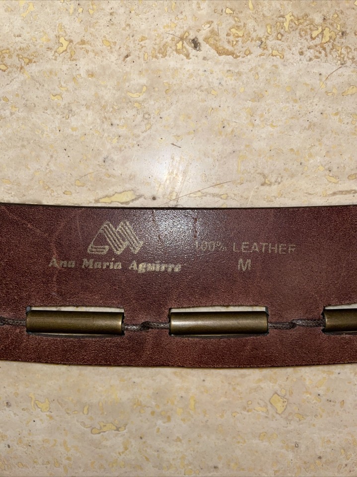 Rare Ana Maria Aguirre Copper/brass Tube & Buckle Leather Belt | eBay