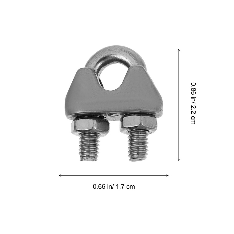 20 Pcs U-type Wire Rope Clips Useful Stainless Steel Clip Rigging ...