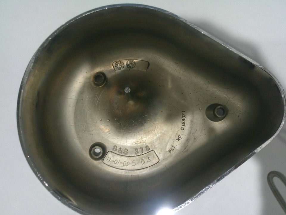 Harley S&S Super 378 Chrome Teardrop Air Cleaner Cover shorty E/B | eBay