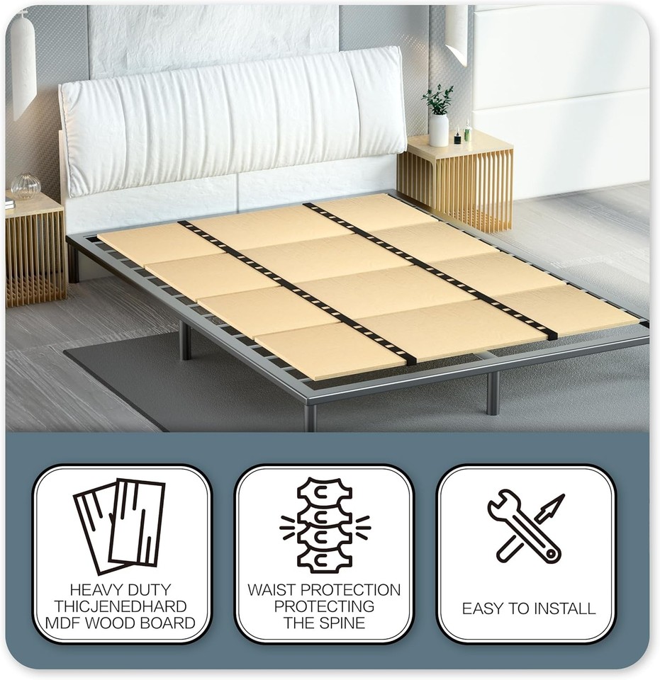 Yarfyk Folding Box Spring, Bed Plate,Queen Bed Board Under Mattress ...
