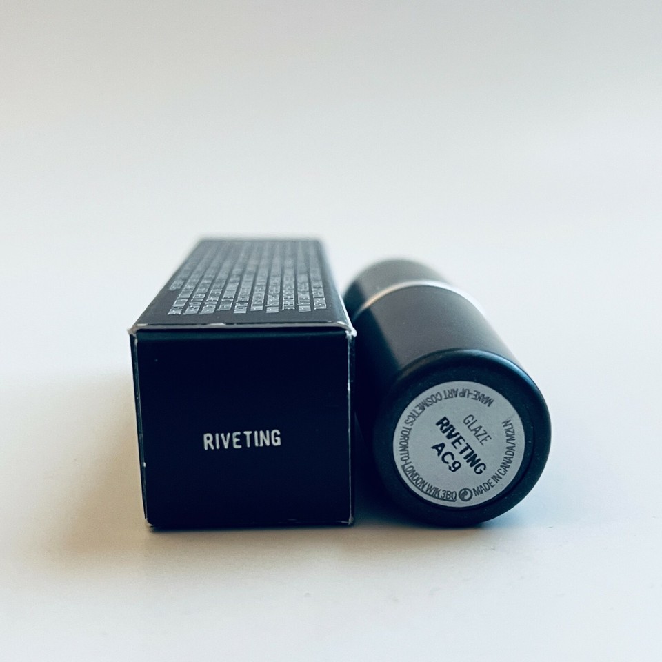MAC Glaze Lipstick RIVETING Full Size 0.1 Oz New with box | eBay