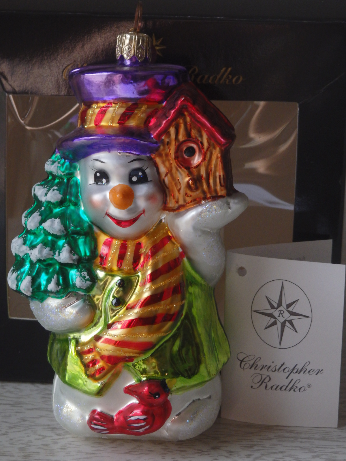 Christopher Radko Chirpy & Chilly Snowman 2000 Christmas Ornament NIB ...