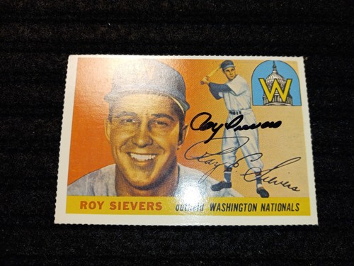 Roy Sievers Nationals Signed Auto 1955 Topps #16 Baseball Card ...