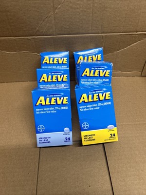 Aleve Pain Reliever/Fever Reducer Caplets & Tablets, 24ct, 6 Boxes ...