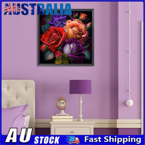 5D DIY Full Round Drill Diamond Painting Rose Kit Home Decor Art Craft ...