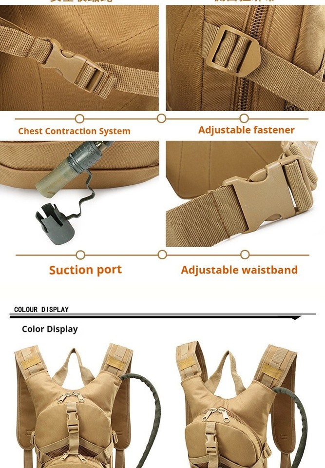 BINGOX Tactical Molle Hydration Pack Backpack with 3L TPU Water Bladder ...