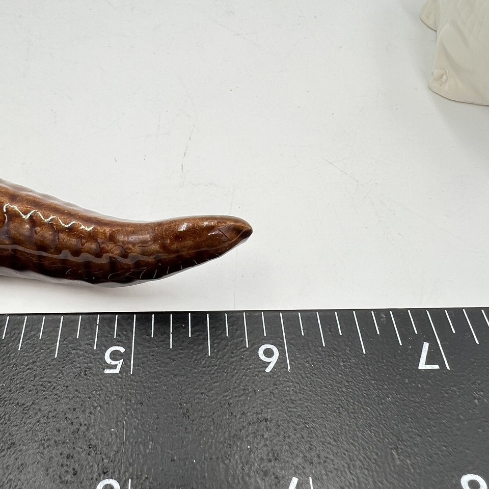 Alligator Crocodile Glazed Porcelain Brown White Small Figurines ...