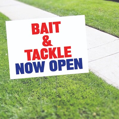 Bait & Tackle Now Open Advertising Fishing Tackle Rods Hooks Coroplast ...