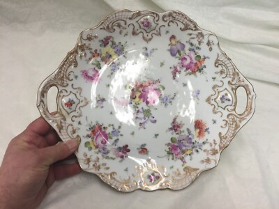 Antique Dresden Platter with Handles 12.5" | eBay