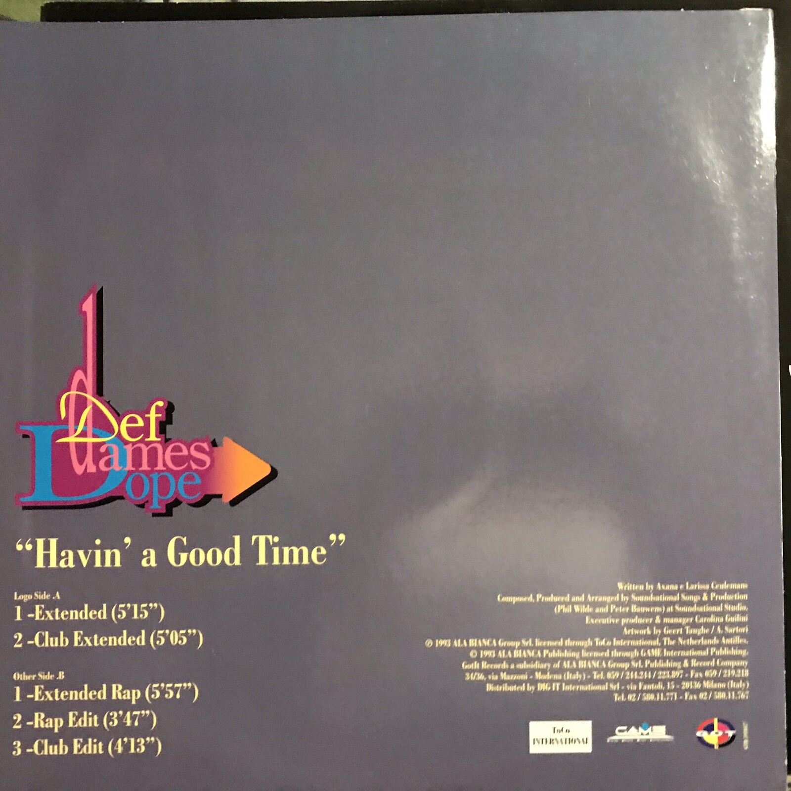DEF DAMES DOPE • Havin A Good Time • Vinile 12 Mix • 1993 | eBay