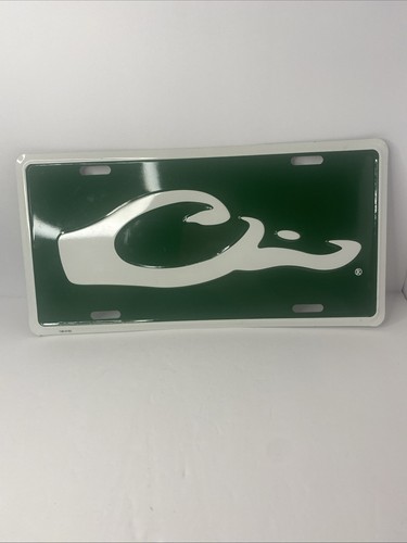 DRAKE WATERFOWL AUTHENTIC DUCK HEAD LOGO GREEN METAL LICENSE PLATE ...