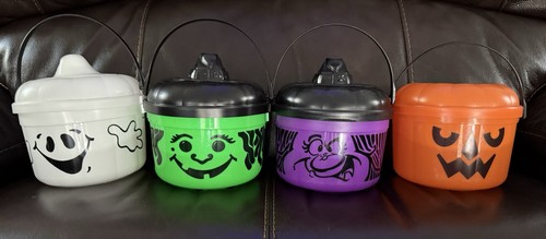 McDonald's Vintage Halloween Boo Buckets Lot of 4 with Lid Handle 80s ...