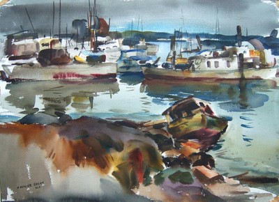 MAURICE LOGAN Signed Original Double-Sided Watercolor | eBay