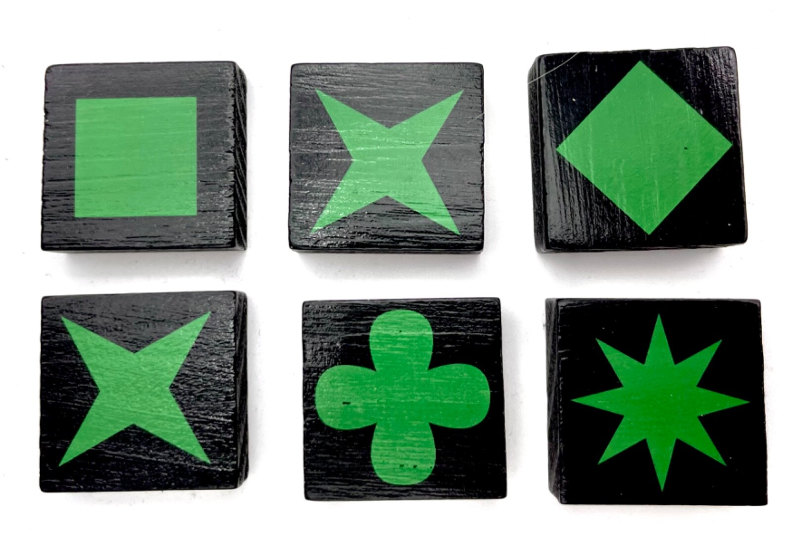 Qwirkle Wood Blocks - Set of 6 Green Shapes - Game Replacement Parts | eBay