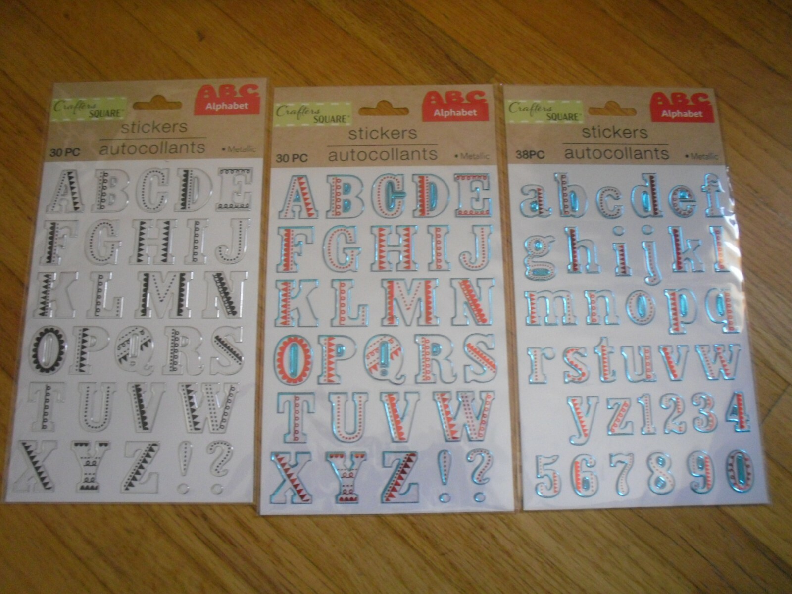 New ! 3 X 30 Pieces Crafter's Square Alphabet Stickers Letter A to Z ...