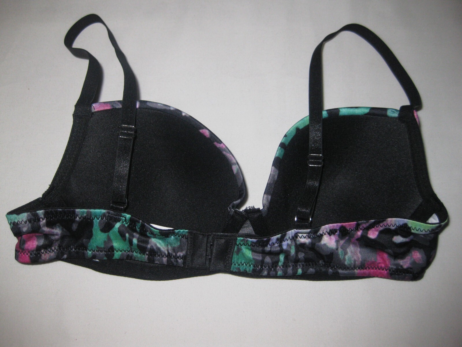 Shein 80s aesthetic lightly padded underwire neon leopard print bra S ...